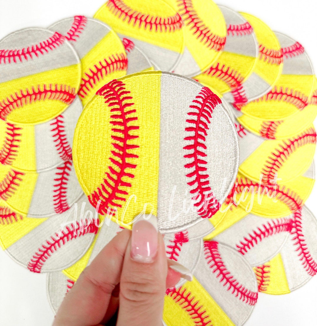 Baseball Softball Split Patch: Embroidered Iron-on Applique (3") - Etsy