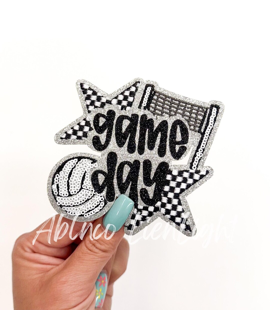 Volleyball Game Day Sequin Patch: Iron on Sports Patch (3.5”) - Etsy