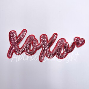 Xoxo Patch, Valentines Day Patch, Love Patch, Heart Patch, Bow Patch, Sequins Patch, Large ...