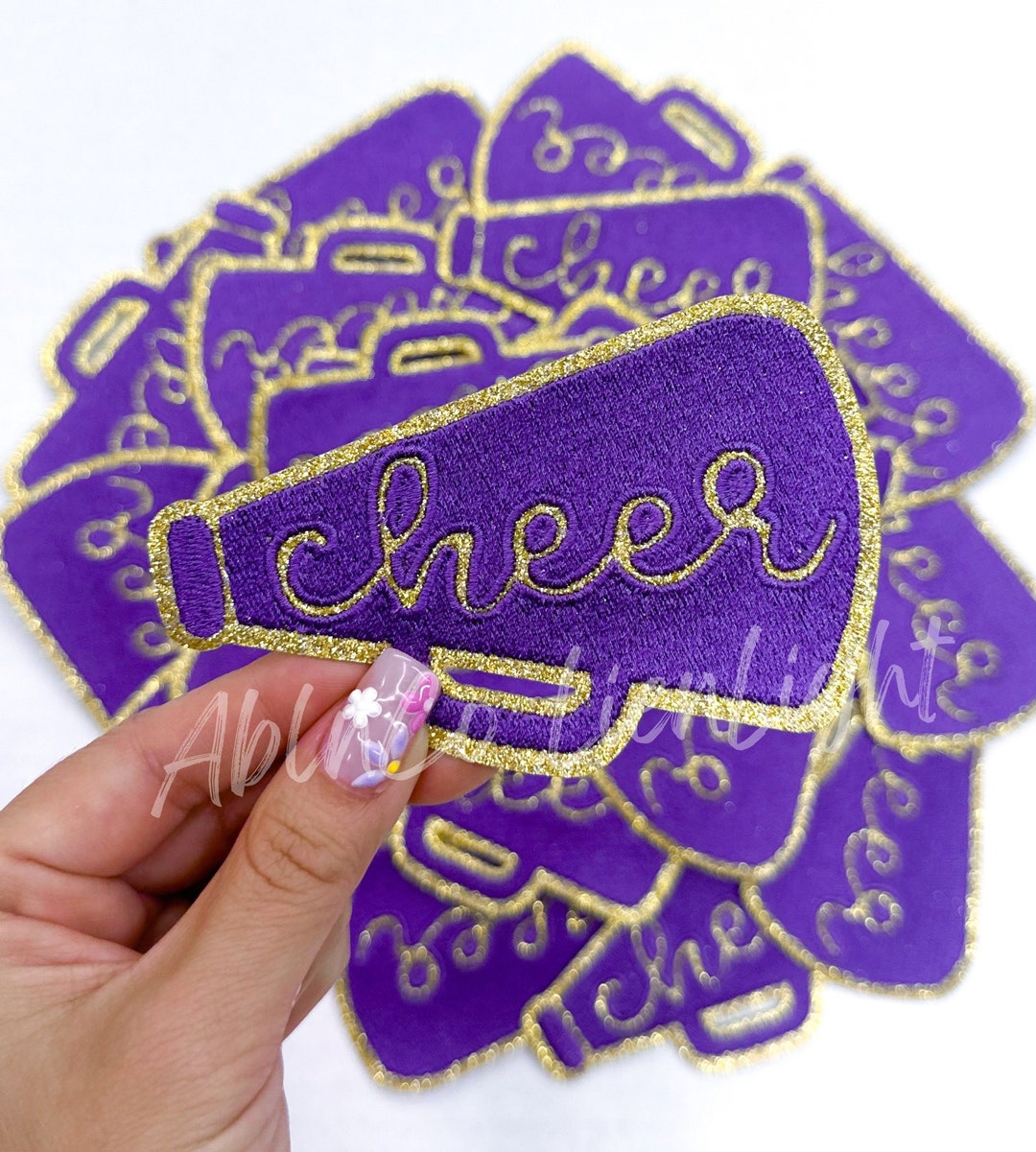 Cheer Patch, Cheer Iron on Patch, Purple Megaphone Patch, Game Day ...
