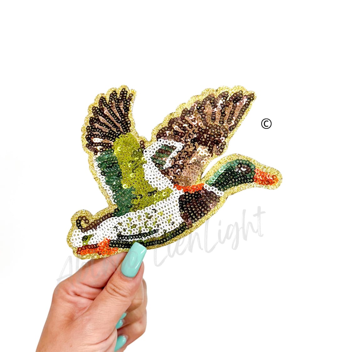 Mallard Duck Sequin Patch: Iron-on Hunting Patches (4.5''x5'') - Etsy