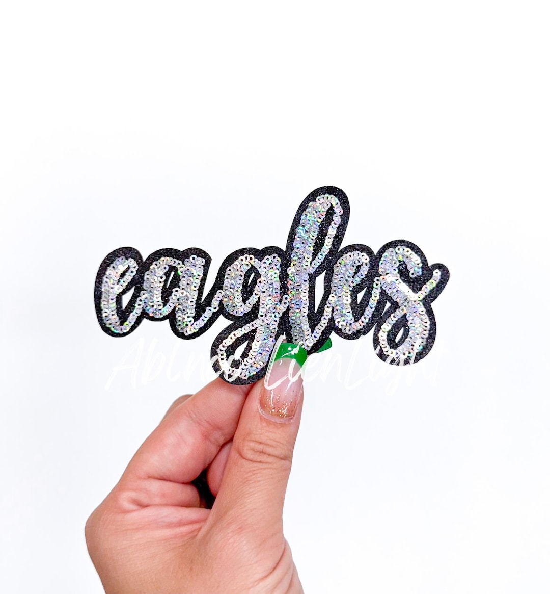 Eagles Sequin Patch: Cursive Iron on Applique - Etsy