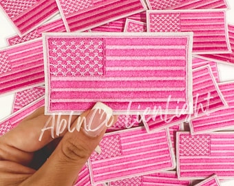 AMERICAN FLAG PATCH Pink Embroidered Iron-on Applique - Etsy