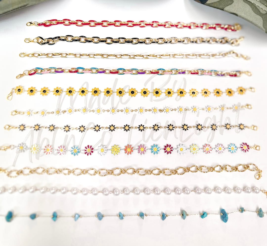 Trendy Trucker Hat Chain: Sunflower, Pearl, Turquoise & Gold - Etsy