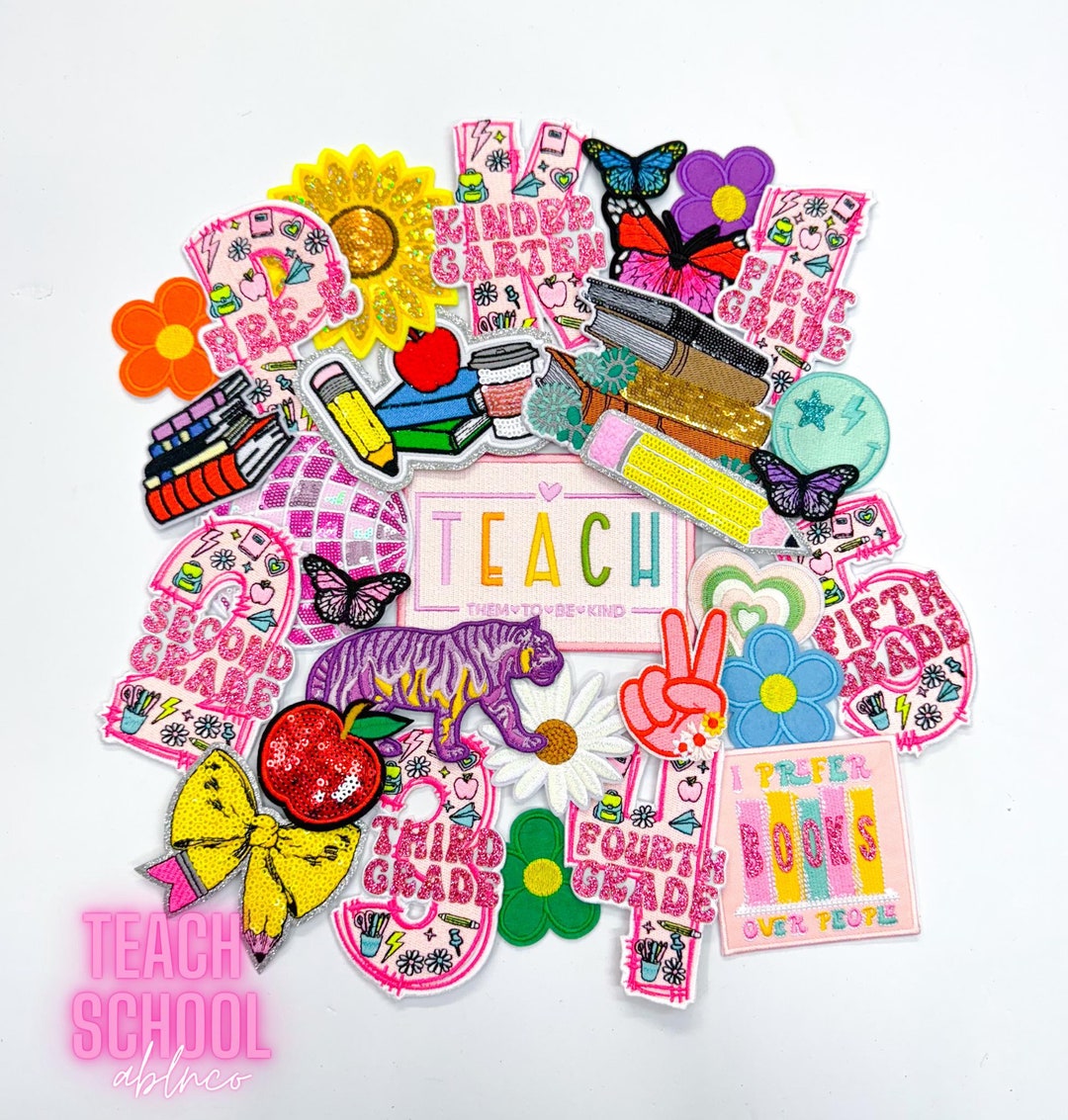 Teacher Patches, Patch Bundle, Bulk Patches, Iron on Patches, Mystery ...