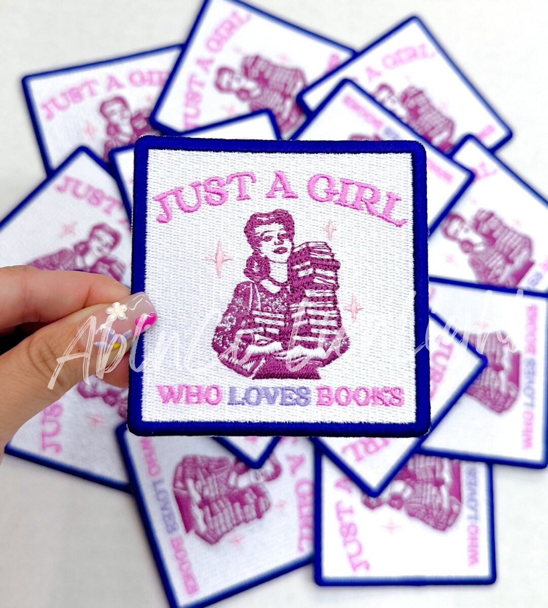 A Girl Who Loves Books Patch, Trucker Hat Patches, Iron on Patch, Funny ...
