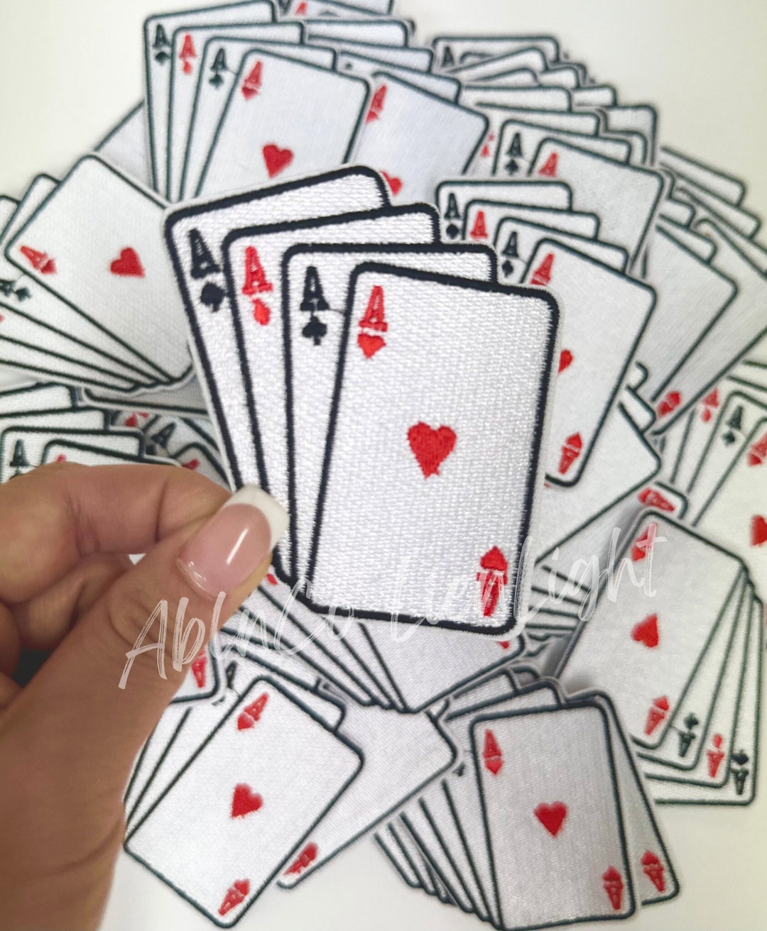 Four Ace Card Patch: Retro Iron-on Embroidery (3") - Etsy