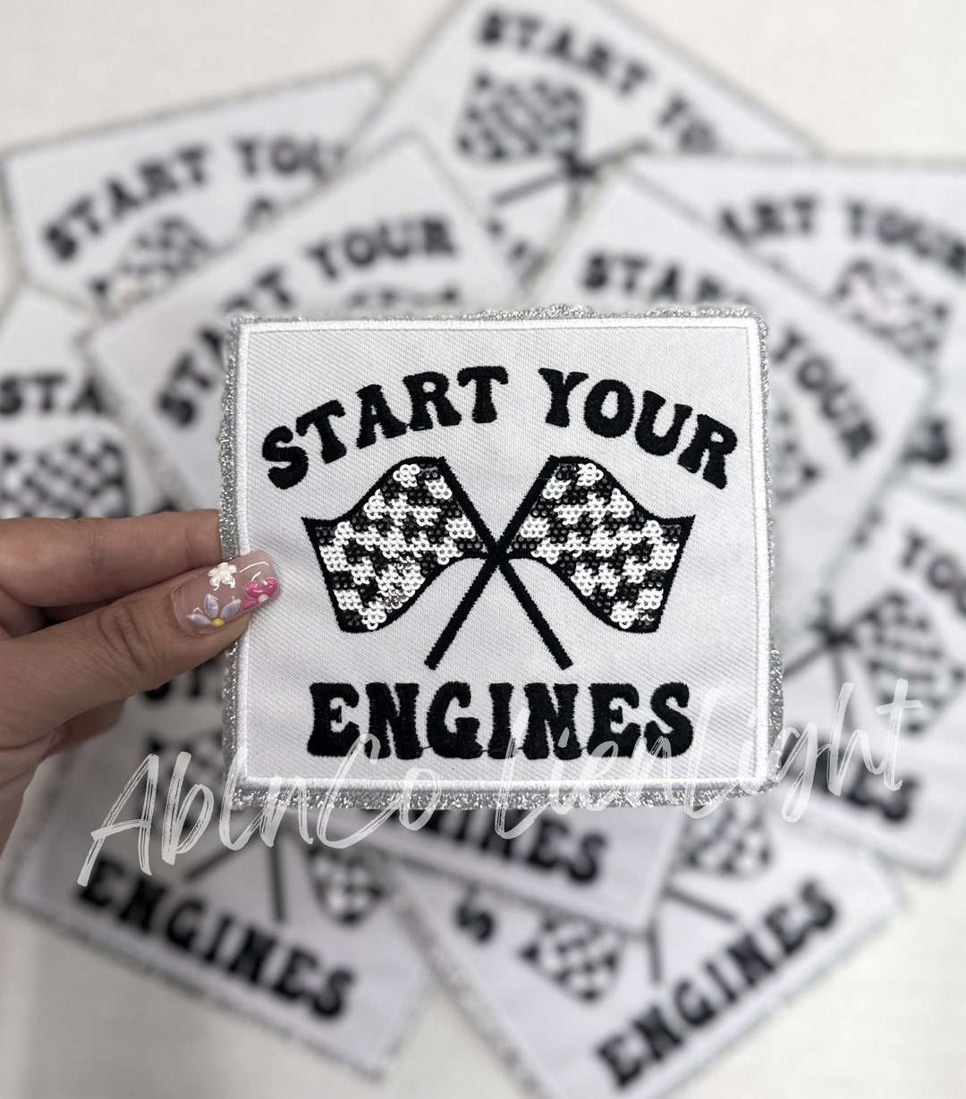 Trucker Hat Patches, Start Your Engine Patch, Checkered Flag Patch ...
