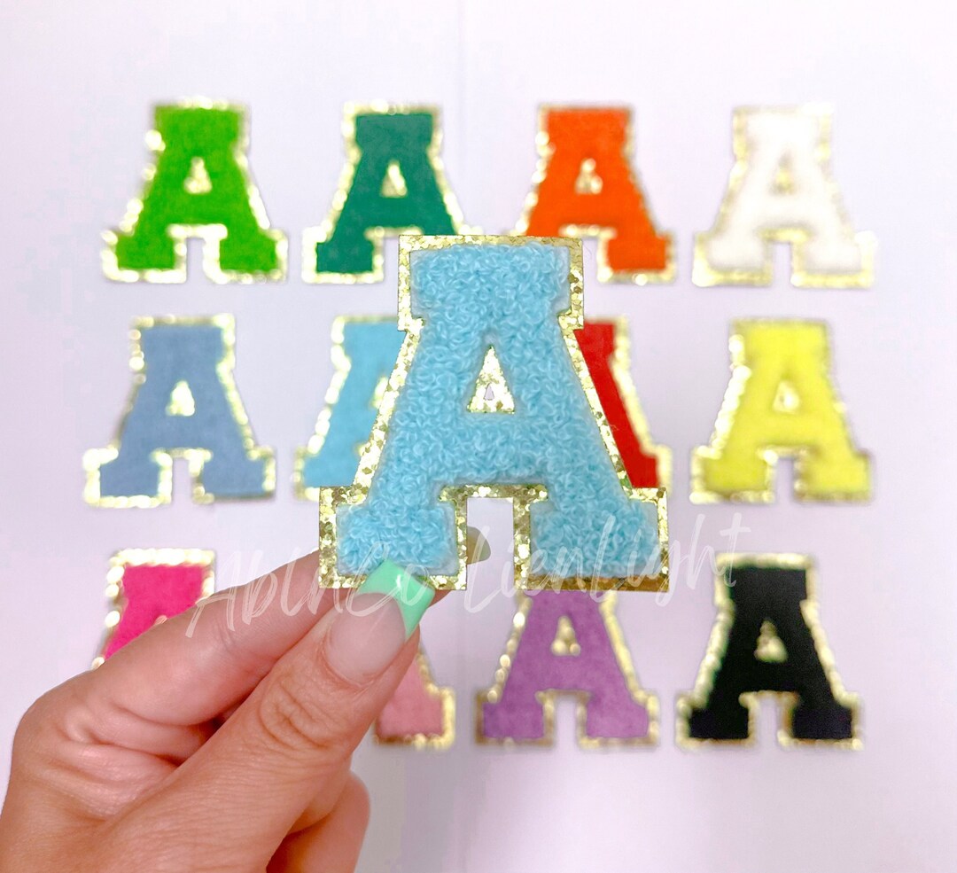 Chenille Varsity Letter Patch: Turquoise Self Adhesive Sticker - Etsy