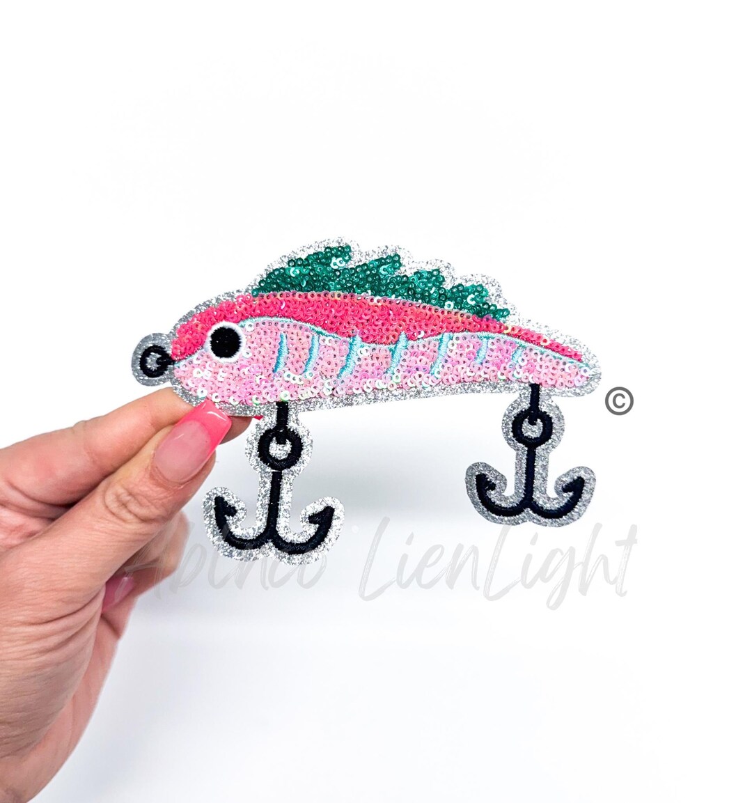 Sequins Fishing Lure Patch: Iron on DIY Trucker Hat Patch - Etsy