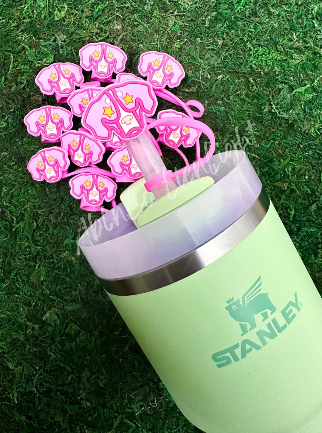 Straw Topper, Preppy Pink Mascot, Coondog Straw Topper, Stanley Cup ...