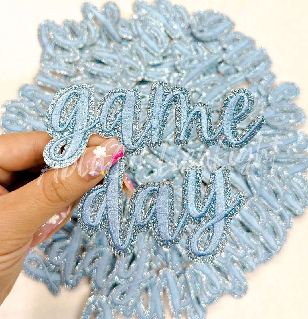 Game Day Patch, Light Blue Sticker Adhesive Patch, Stadium Bag Patch ...