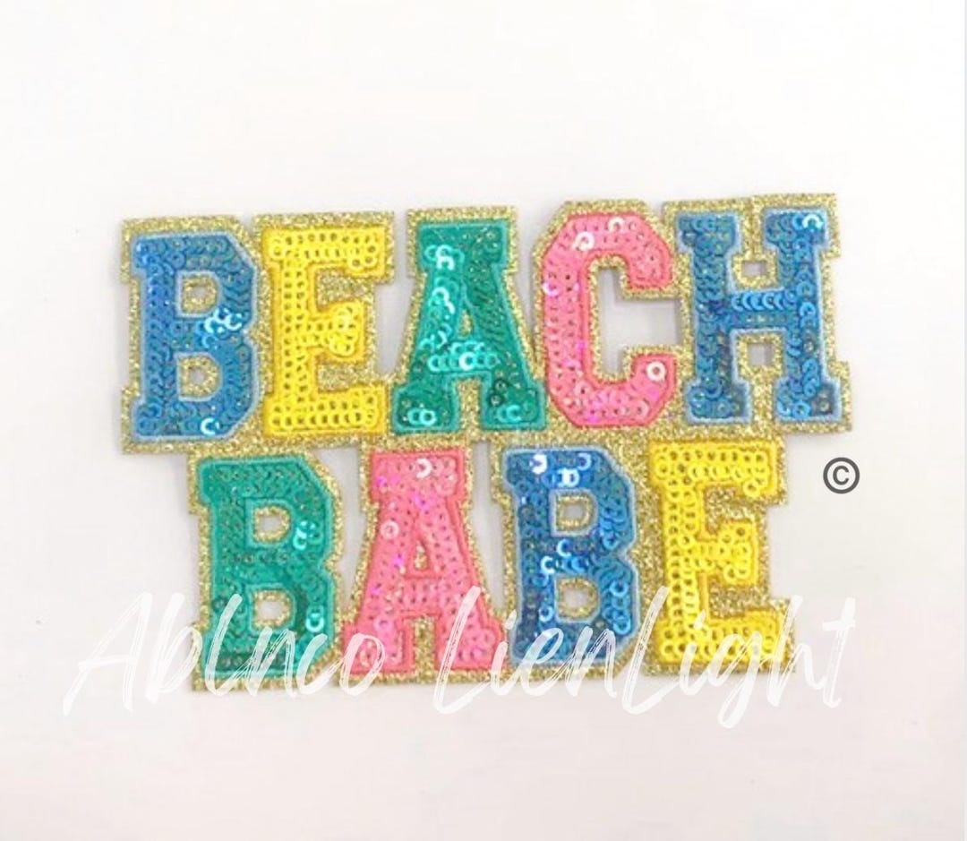 Sequin Beach Babe Patch, Summer Patches, Hat Patch, Iron on Patch ...