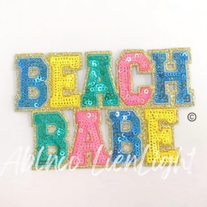 Sequin Beach Babe Patch, Summer Patches, Hat Patch, Iron on Patch ...