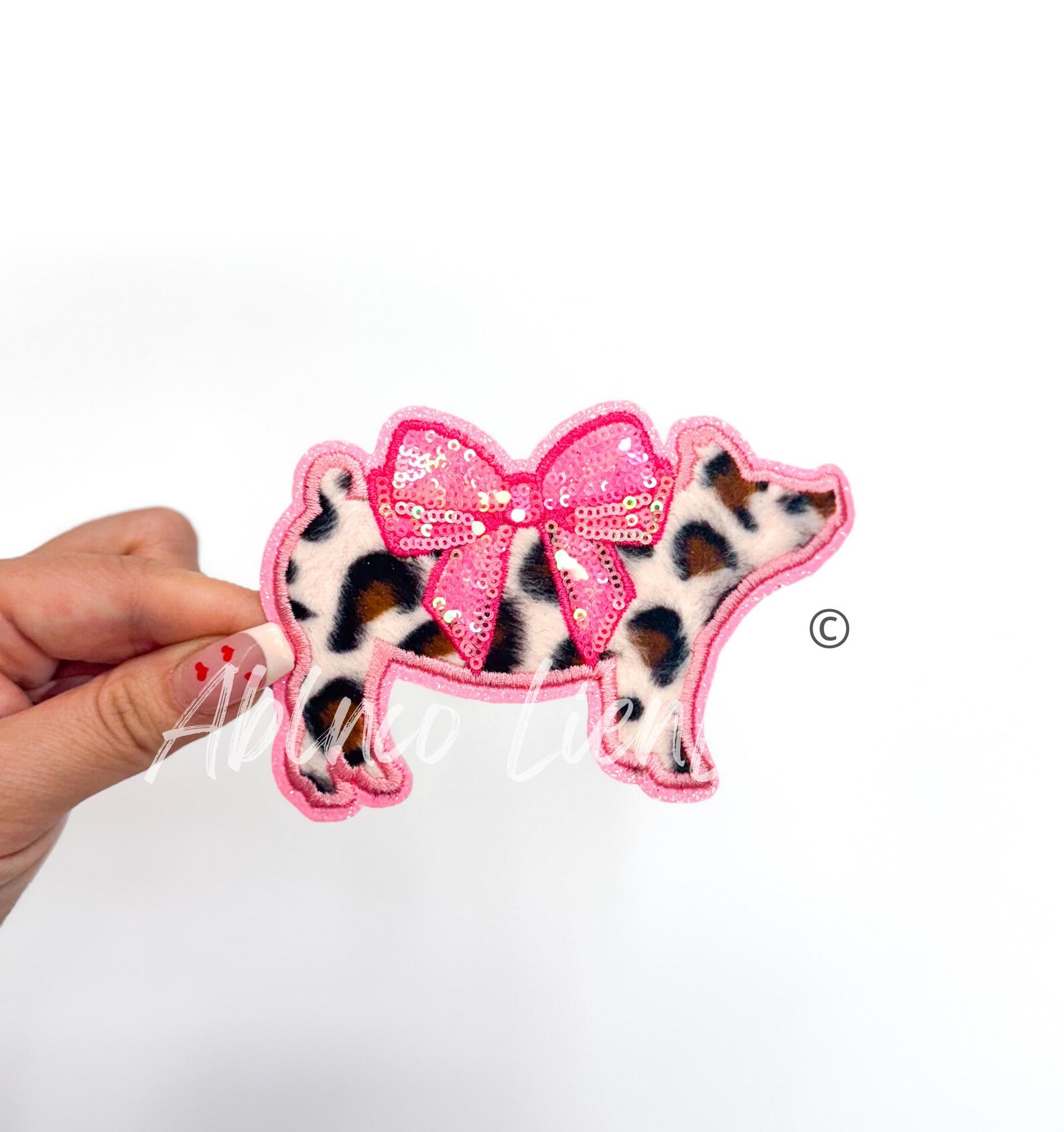 Show Pig Patch: Chenille Sequin Livestock Iron-on Patch - Etsy