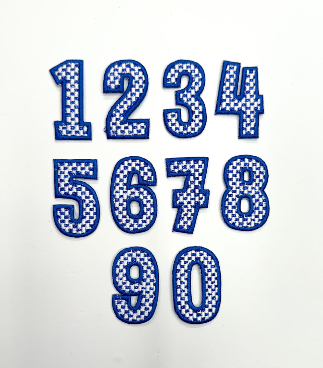 Royal Blue Checkered Number Patch: Iron on Applique (2") - Etsy