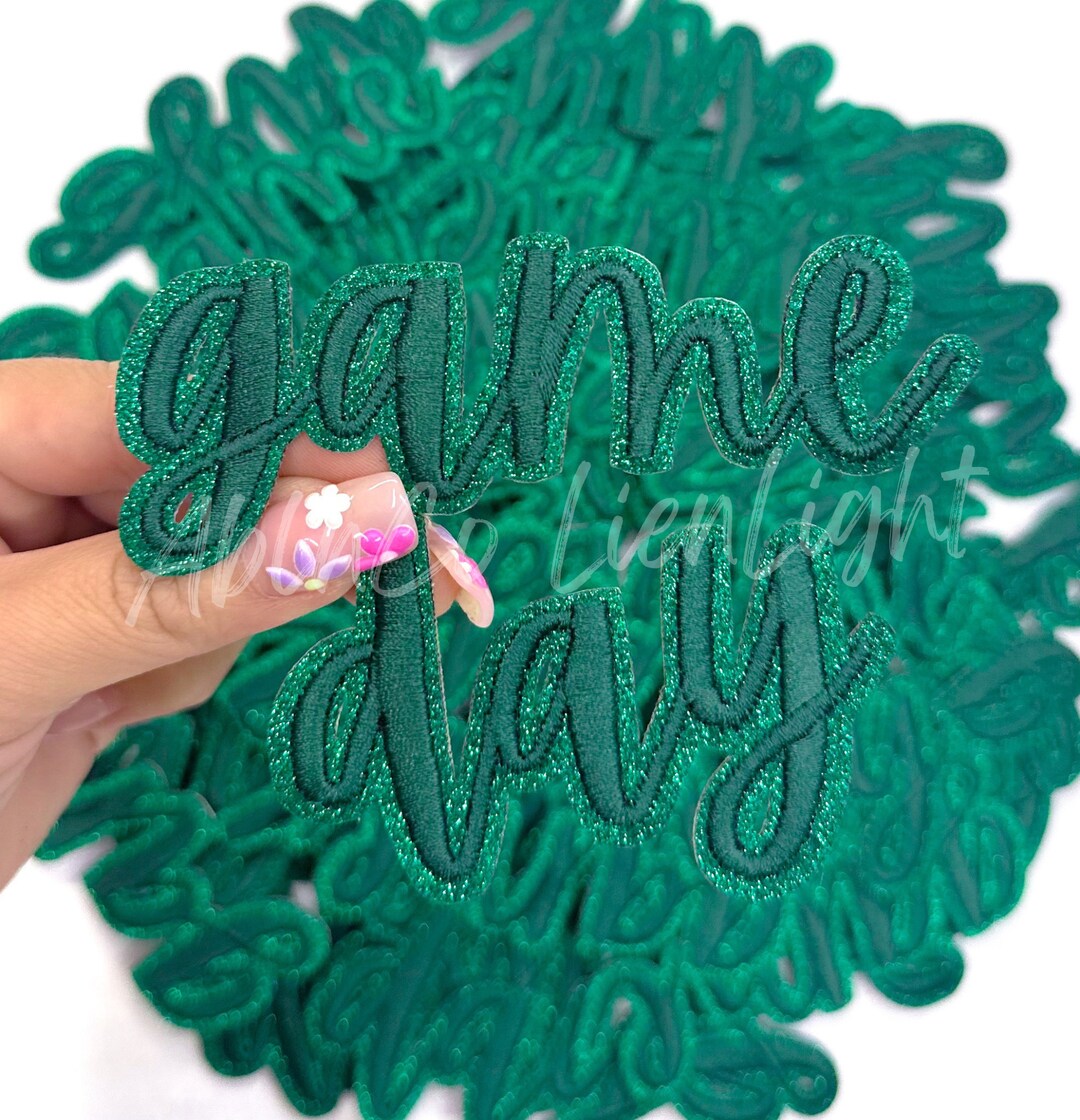 Green Game Day Patch: Cursive Stadium Bag Sticker - Etsy