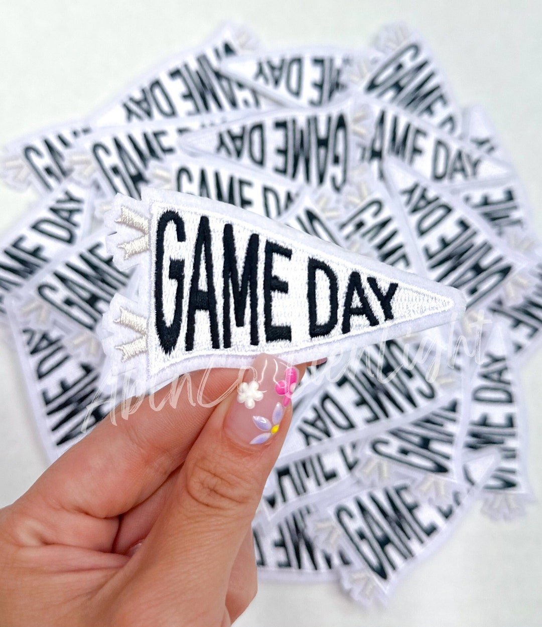 Game Day Patch, White Game Day Flag Patch, Pennant Flag Patch, Trucker ...