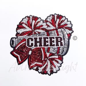 Cheer Patch, Maroon Cheer Patch, Comp Day Patch, Megaphone Patch, Pom Pom Patch, Dance Patch ...