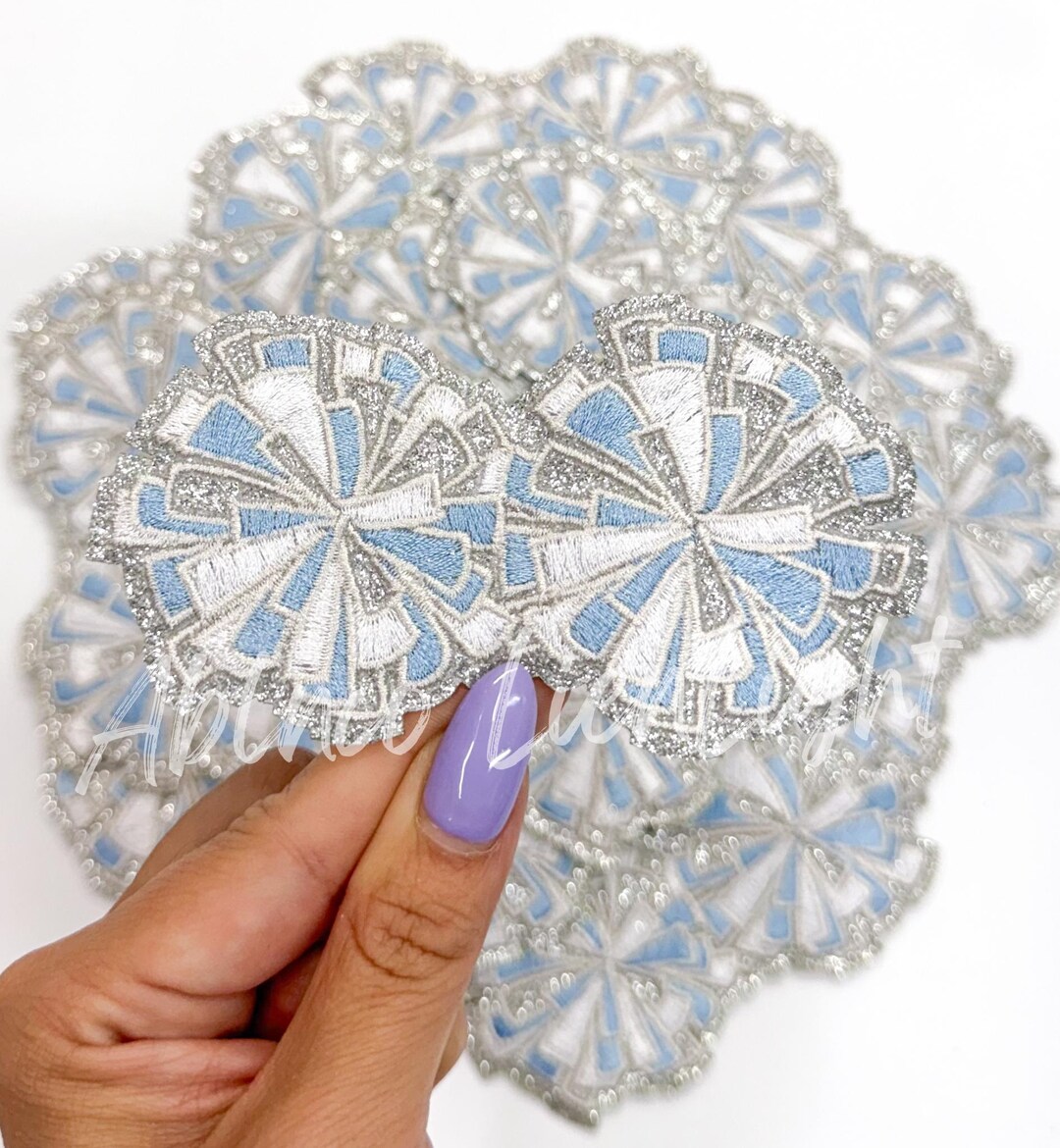 Cheer Pom Pom Patch, Light Blue Cheer Patch, Trucker Hat Patches, Iron ...