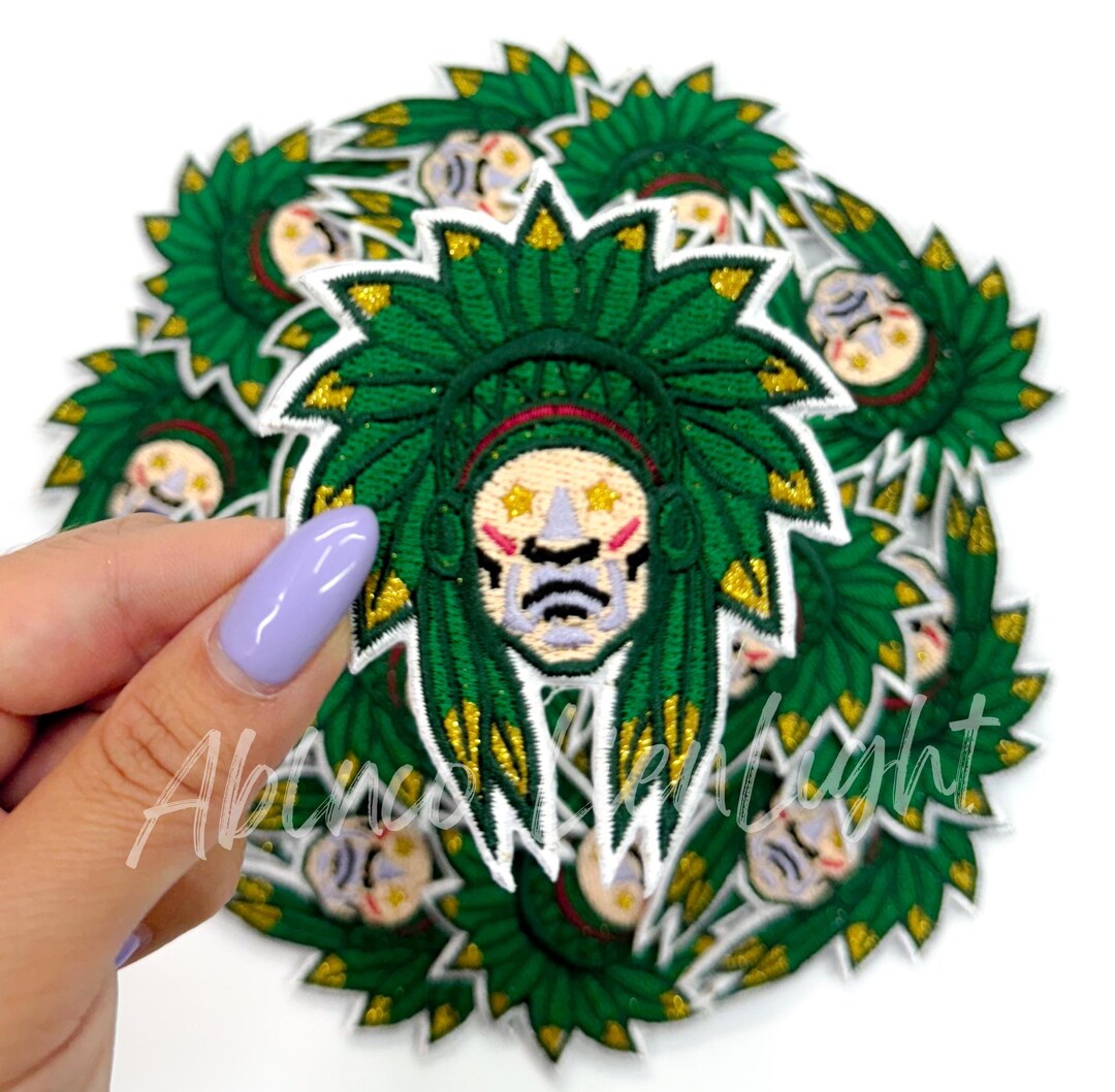 Indian Patch, Green Indian Head Patch, Warrior Patch, Mascot Patches ...