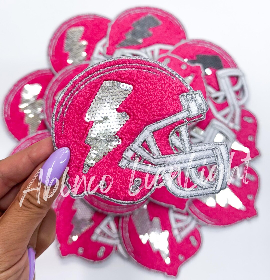 Football Helmet Patch, Hot Pink Helmet Patch, Tailgate Patch, Game Day Patch, Trucker Hat Patch ...