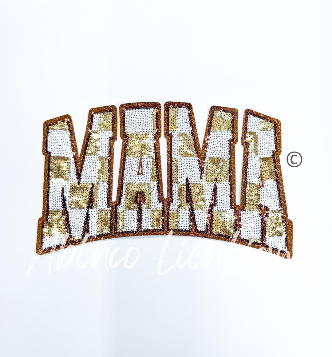 Mama Patch, Gold Checkered Mama Patch, Sequins Patch, Big Shirt Patches ...