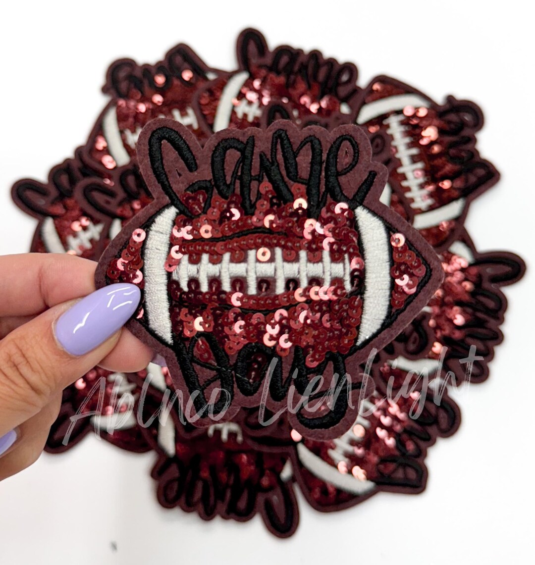 Sequins Football Patch: Game Day Iron-on Applique - Etsy