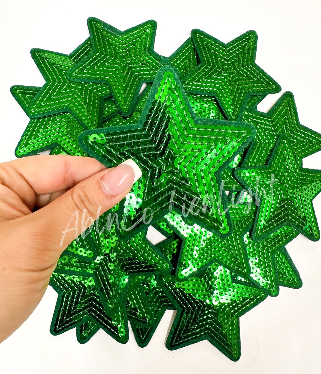 Star Patch, Sequin Star Patch, 3 Inch Patches, Green Star Patch, Small ...