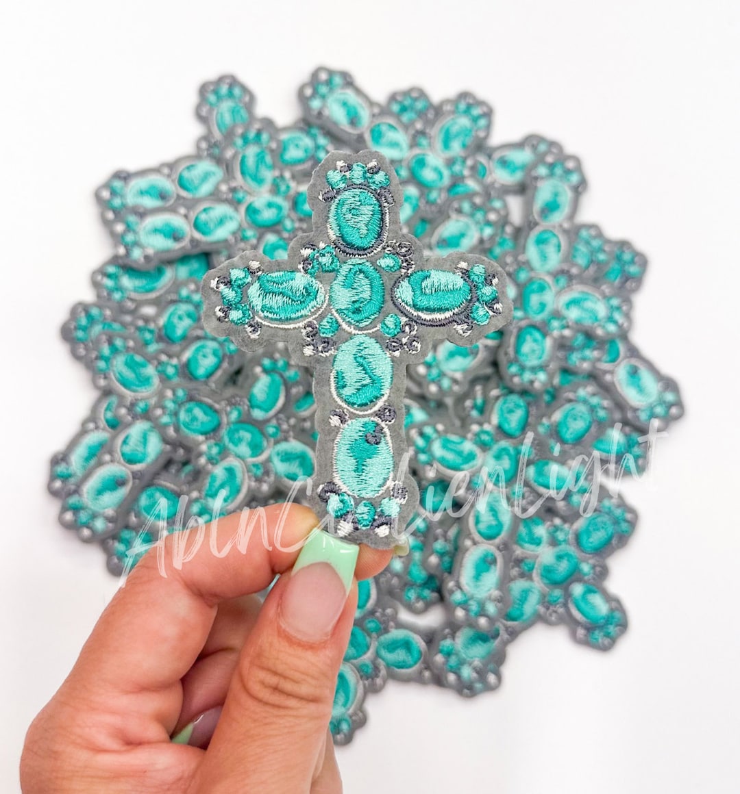Turquoise Cross Patch: Chenille Western Hat Patch (3") - Etsy