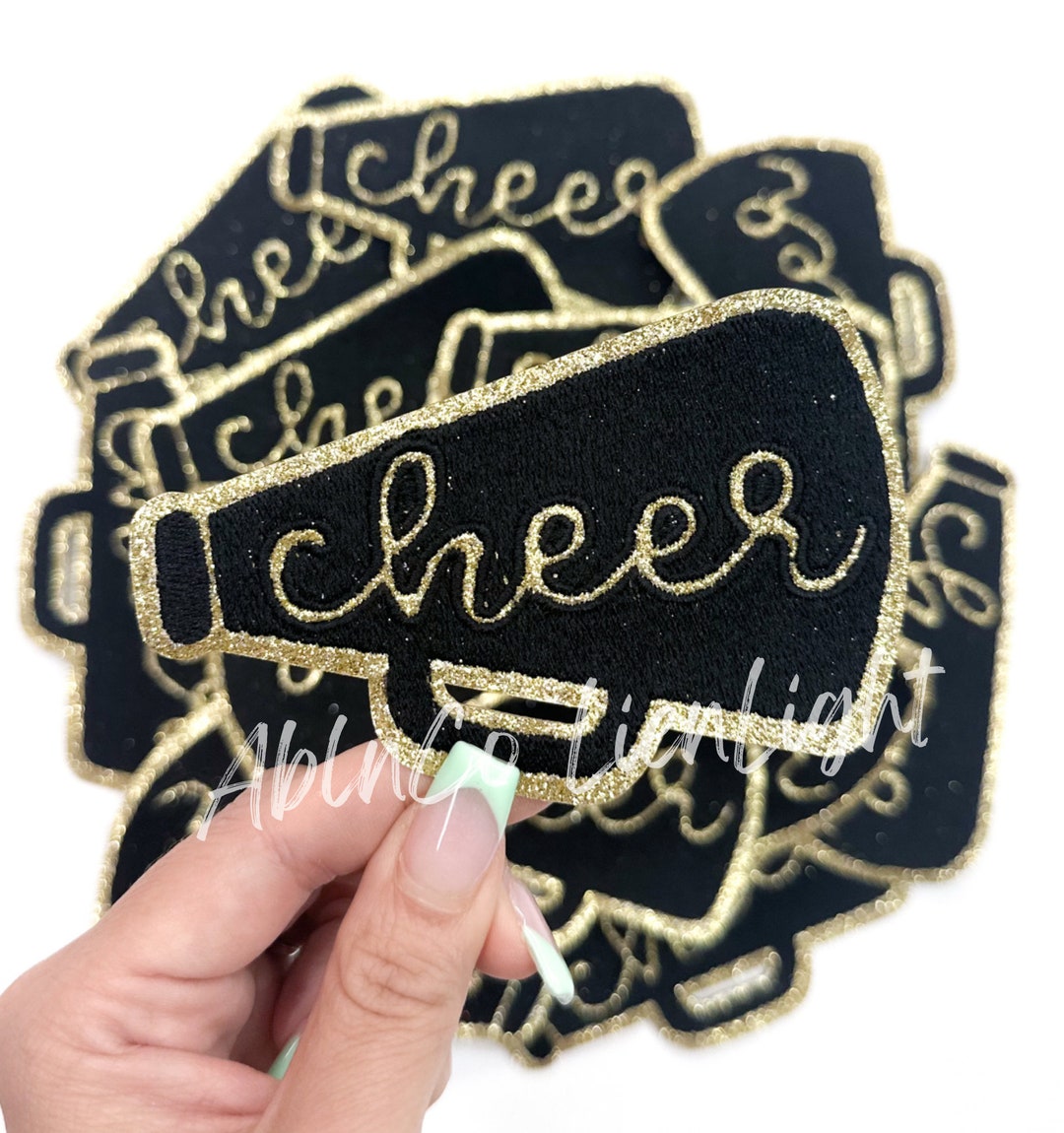 Cheer Patch, Cheer Iron on Patch, Black Megaphone Patch, Game Day Patch, Trucker Hat Patches ...