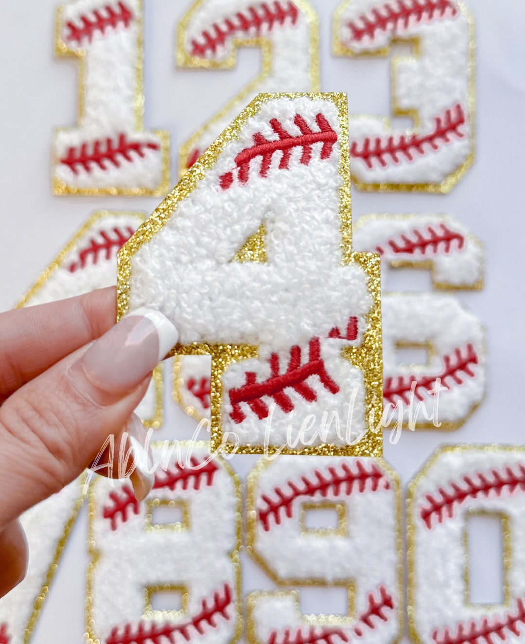 Baseball Number Patches, Baseball Chenille Patch Iron On, Baseball Hat ...
