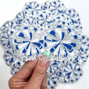 Royal Blue Cheer Pom Pom Patch: Iron on Applique (3") - Etsy