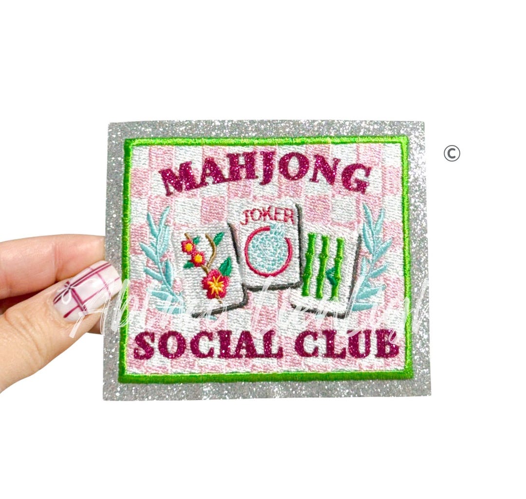 Mahjong Social Club Patch, Sequin Iron on Applique - Etsy