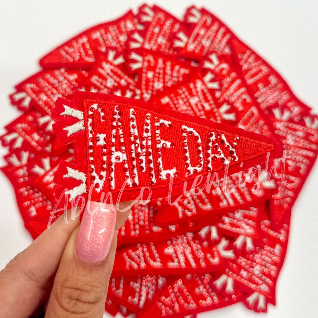 Game Day Patch, Rhinestone Patch, Red Flag Patch, Pennant Flag Patch ...