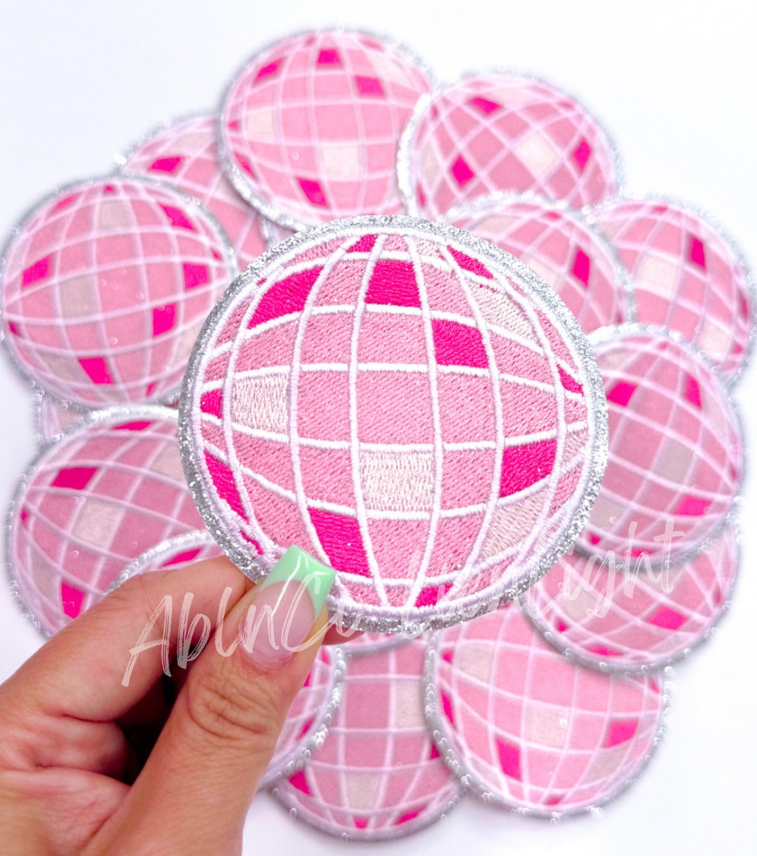 Pink Disco Ball Patch, Glitter Patch, Trucker Hat Patches, Retro Patch, Preppy Patch, Pink Patch ...