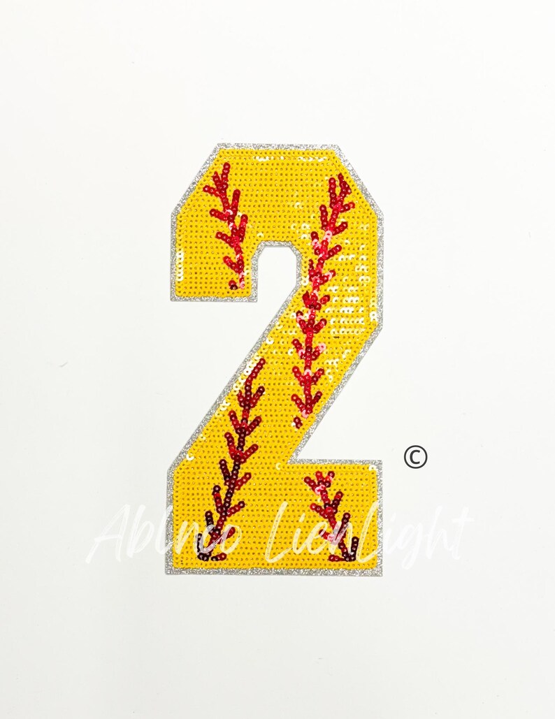 Sequin Softball Number Patch: Large Game Day Shirt Patch - Etsy