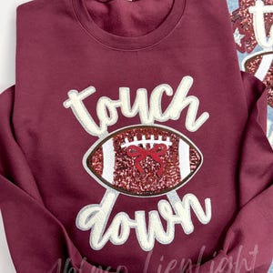 Touchdown Football Jean Jacket, Football Chenille Patch Iron On, Game ...