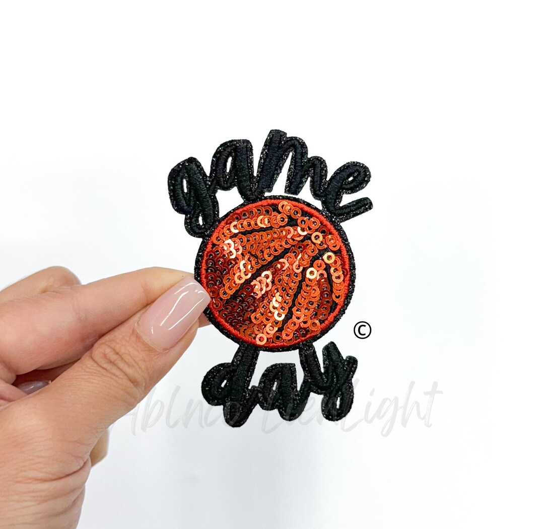 Sequins Basketball Patch, Black Game Day Patch, Trucker Hat Patches ...