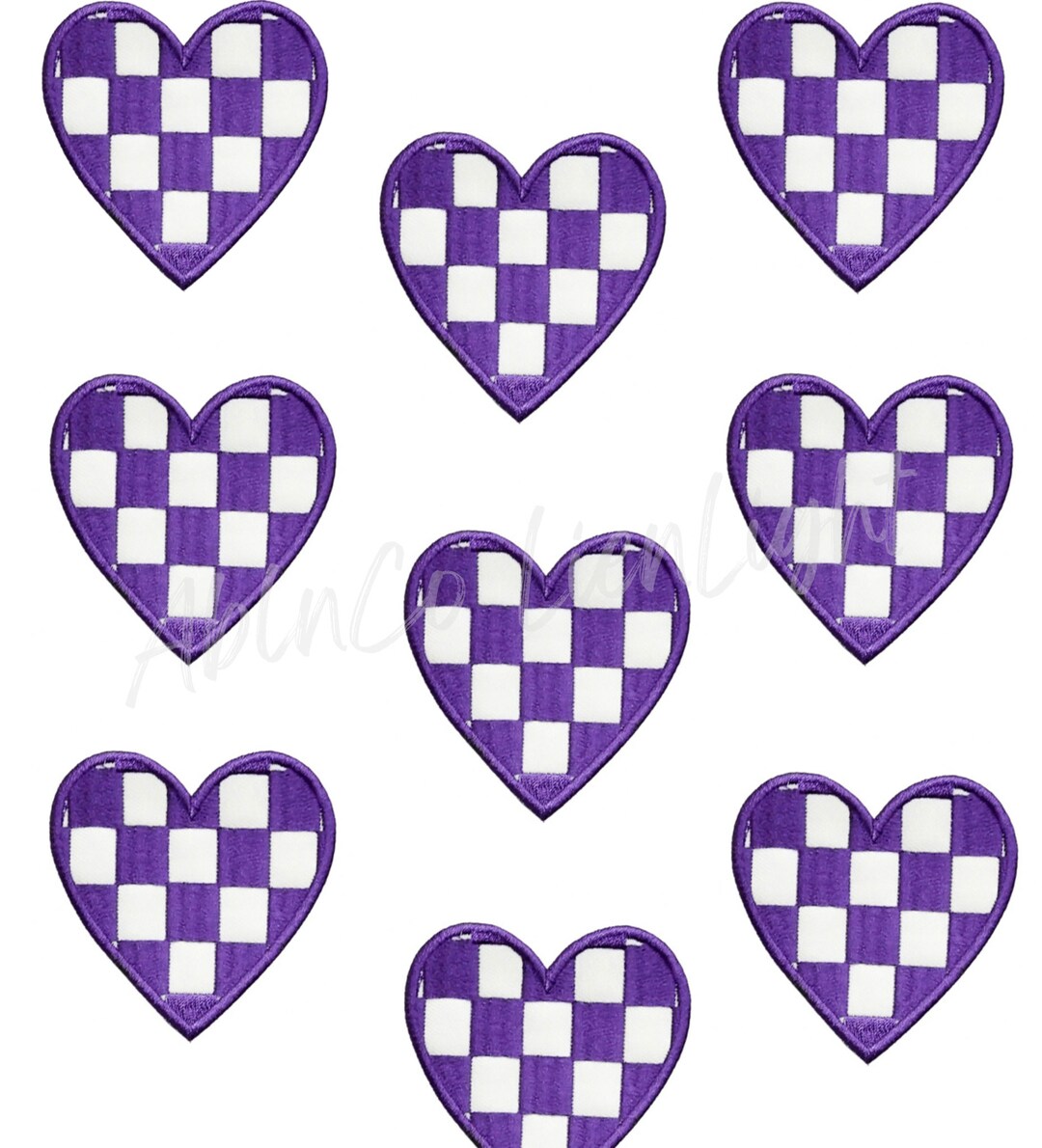 Checkered Heart Patch, Purple Heart Patch, Checkered Patch, Preppy ...