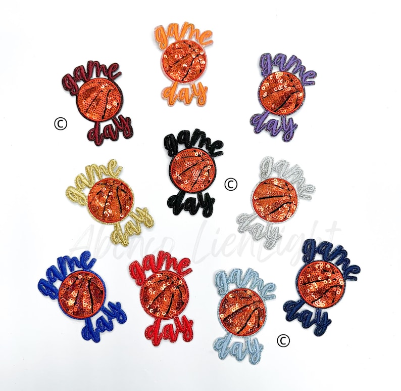 Sequin Basketball Game Day Iron on Patch - Etsy
