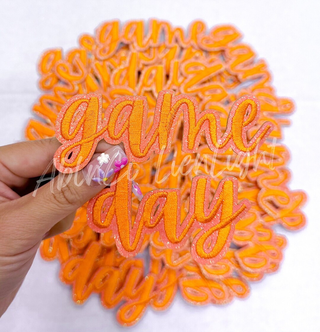 Game Day Patch, Orange Sticker Adhesive Patch, Stadium Bag Patch, Custom Stadium Bag, Letter ...