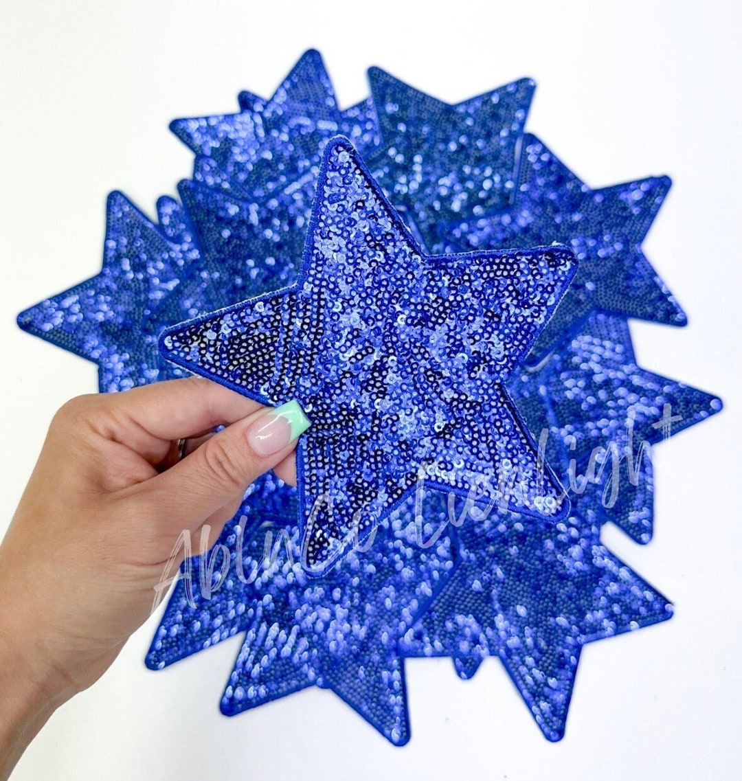 Royal Blue Sequin Star Patch: Iron-on Applique (5 Inch) - Etsy