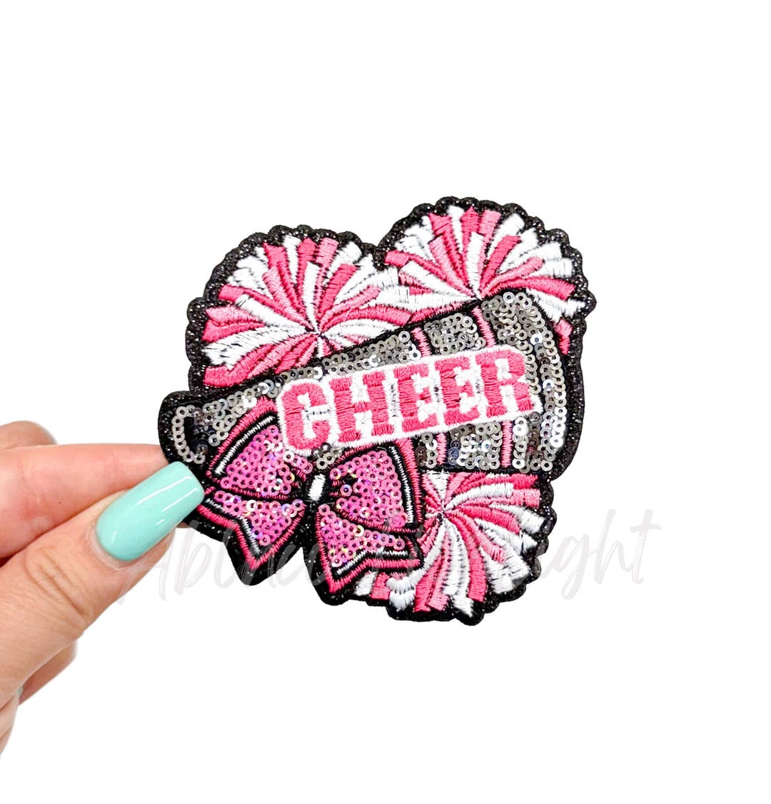 Pink Cheer Patch, Cheer Patch, Cheer Hat Patch, Trucker Hat Patch, Comp ...