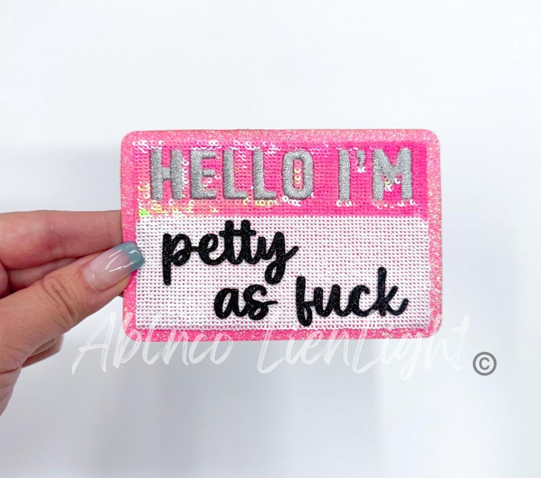 Hello I'm Petty Sequin Patch - Funny Iron on Patch - Etsy
