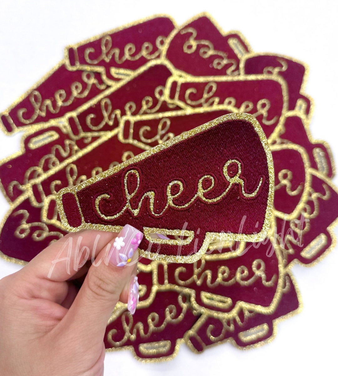 Cheer Patch, Cheer Iron on Patch, Maroon Megaphone Patch, Game Day ...