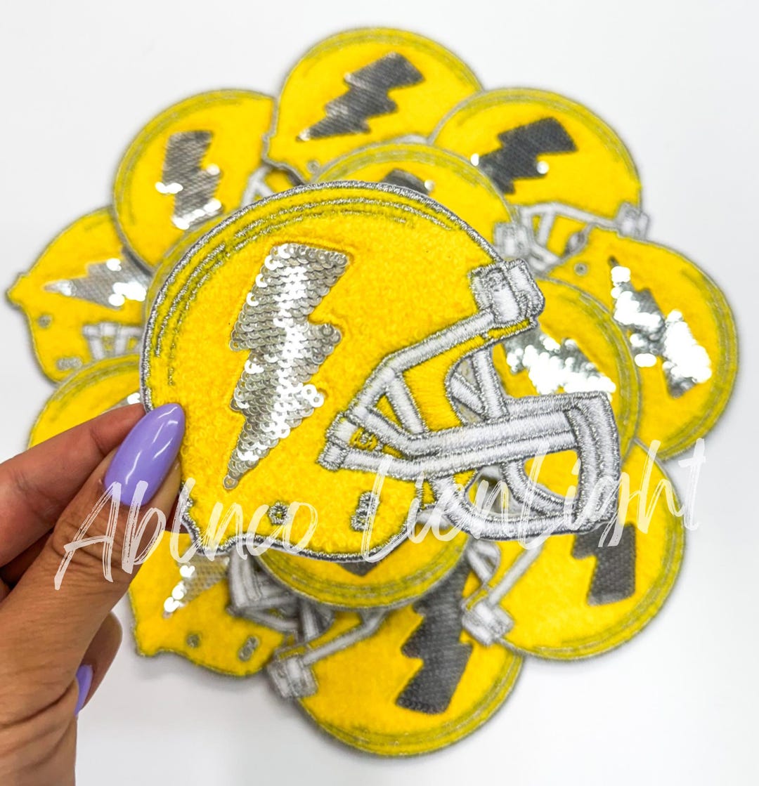 Football Helmet Patch, Yellow Helmet Patch, Tailgate Patch, Game Day ...