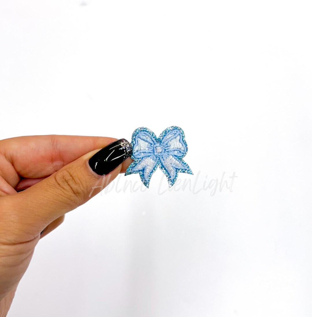 Blue Chenille Bow Patch: Iron-on Applique (1.1" X 1.2") - Etsy