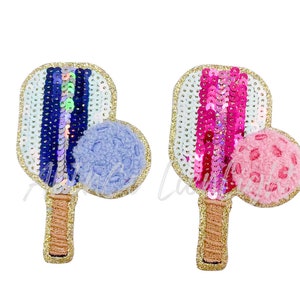 Sequin Pickleball Paddle Patch: Iron-on Embroidery Applique - Etsy