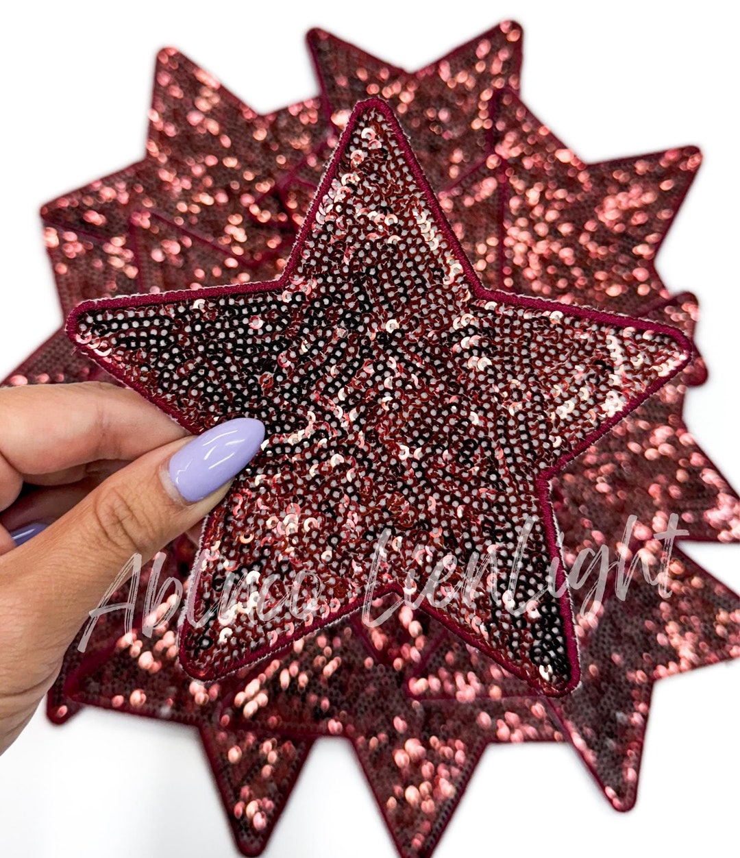 Maroon Star Patch, Sequin Star Patch, Big Star Patch, Iron on Patch ...
